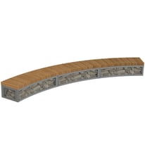 Anova Canyon Edge Thermory Gabion-Style R18' Curved Bench | CE18C18T