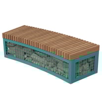 Anova Canyon Edge Thermory Gabion-Style R18' Curved Bench | CE18C18T