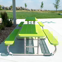 Anova 8' Rectangular Perforated Steel Table, Portable Frame | D2014