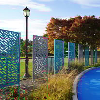 Anova 4' x 8' Vertical Privacy Screen, Waves Pattern, Surface Mount ...