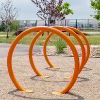 Anova Tandem Circle Powder Coated Bike Rack, Inground Mount | CIRCLEBRING