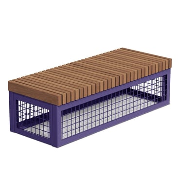 Anova Canyon Edge Thermory Gabion-Style R18' Curved Bench | CE18C18T