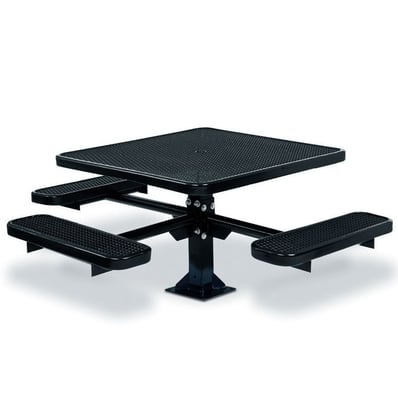 Anova Square Expanded Steel 3-Seat ADA Table, Pedestal Surface Mount ...