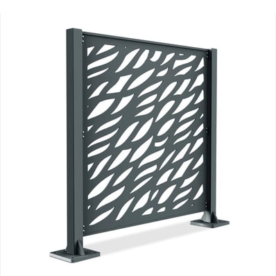 Anova 4' x 4' Horizontal Privacy Screen, Waves Pattern, Surface Mount ...