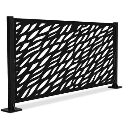 Anova 8' x 4' Horizontal Privacy Screen, Waves Pattern, Surface Mount ...