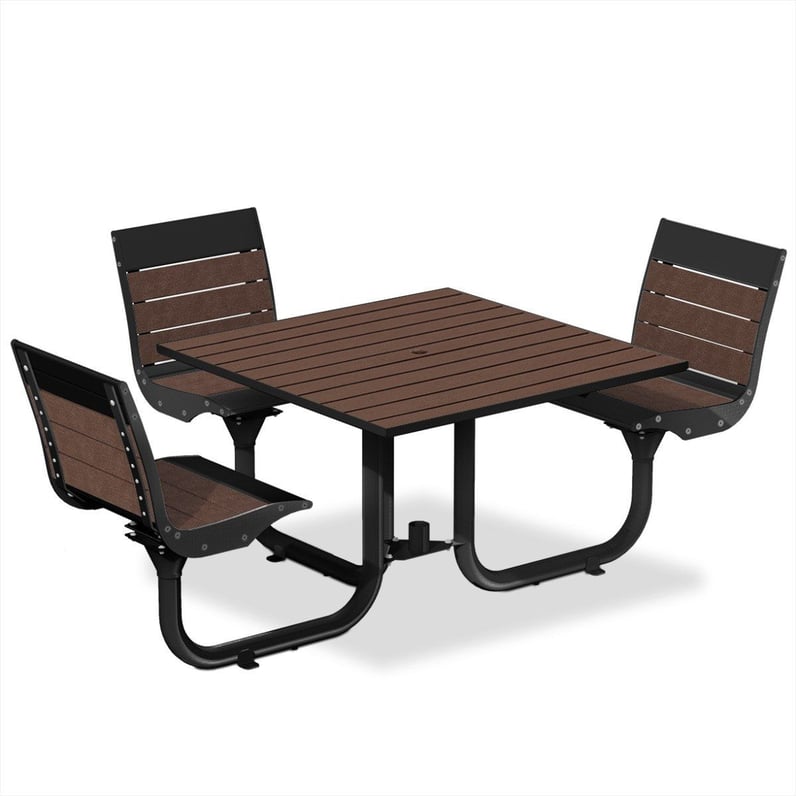 Anova Beacon Hill Recycled Plastic ADA Table, 3 Swivel Seats | BH1830SR