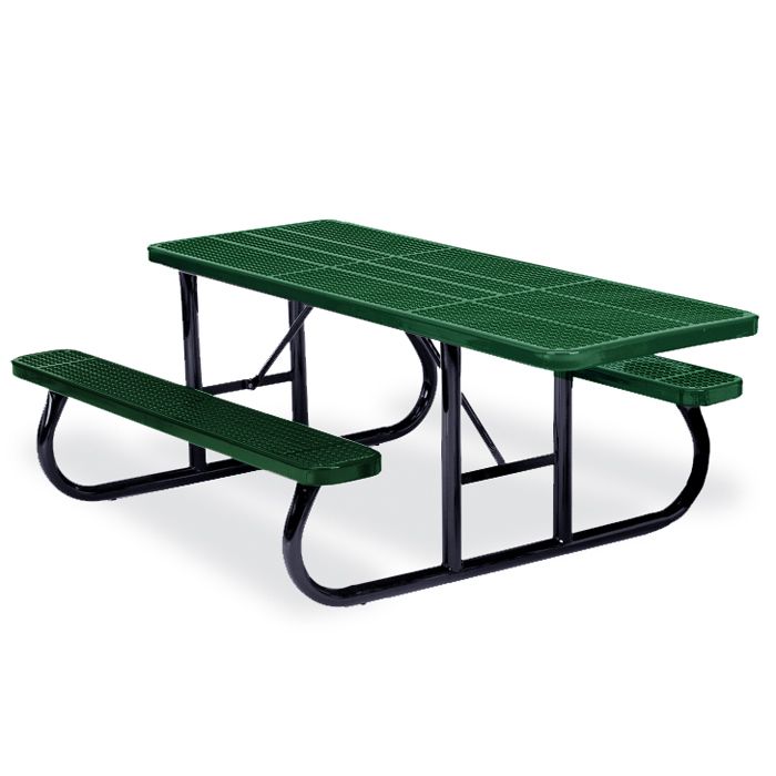 Anova 8' Rectangular Perforated Steel ADA table, Portable Frame | D1007