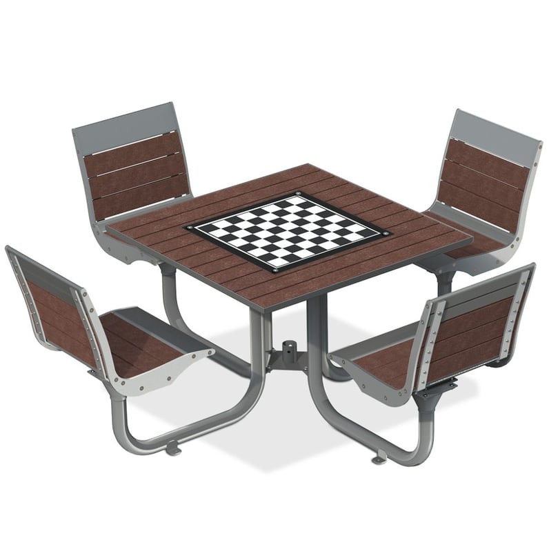 Anova Beacon Hill Recycled Plastic Game Table, 4 Swivel Seats | BH1840SR-GT