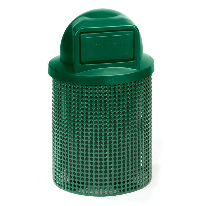 Anova Ultra 32 Gal Perforated Steel Trash Receptacle, Dome Top | D1021D