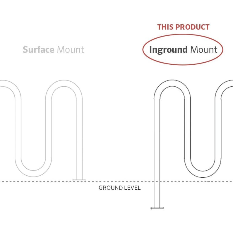 Streetside 3-Bike/1-Loop Bike Rack, Powder Coated, Inground Mount ...