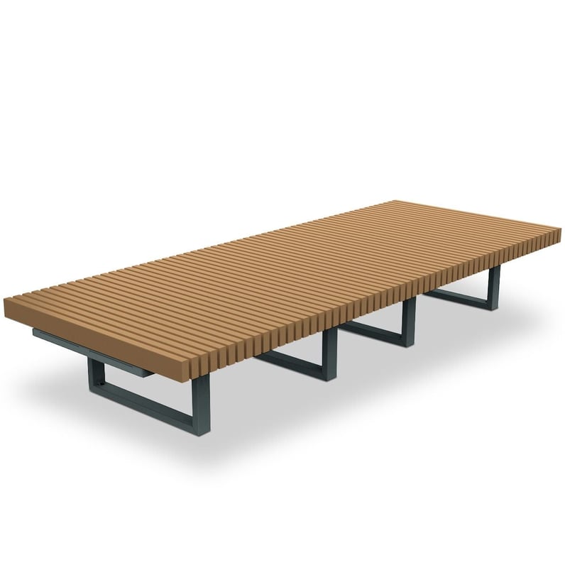 Anova Infinity 4' x 10' Linear Recycled Plastic flat Bench, Powder Coat ...