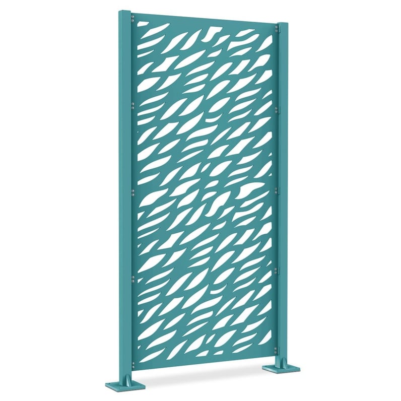 Anova 4' x 8' Vertical Privacy Screen, Waves Pattern, Surface Mount ...