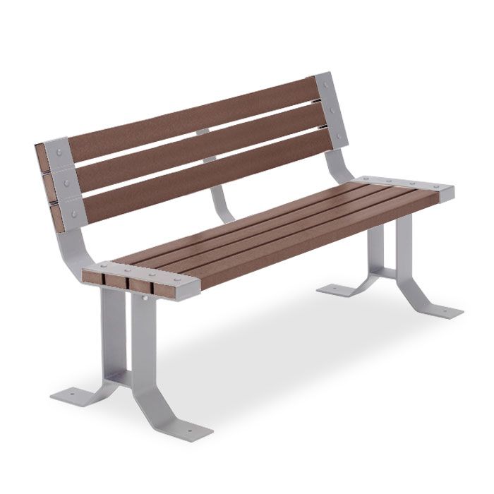 Anova Wainwright 4' Recycled Plastic Contour Bench | RCPWC4