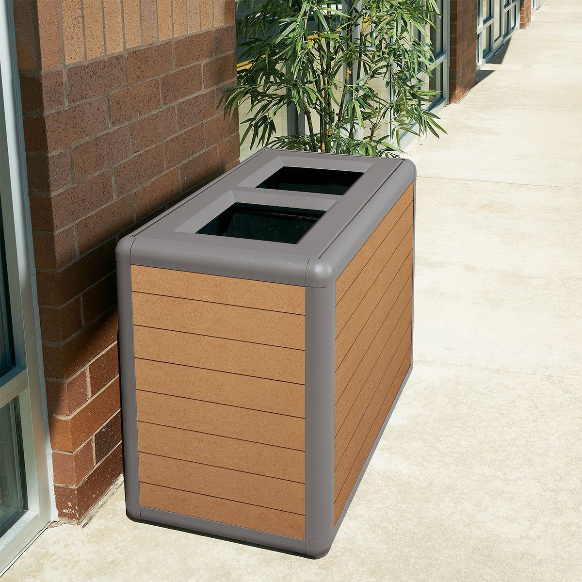 Anova Beacon Hill 70 Gallon Recycled Plastic Receptacle/Recycler, Open ...