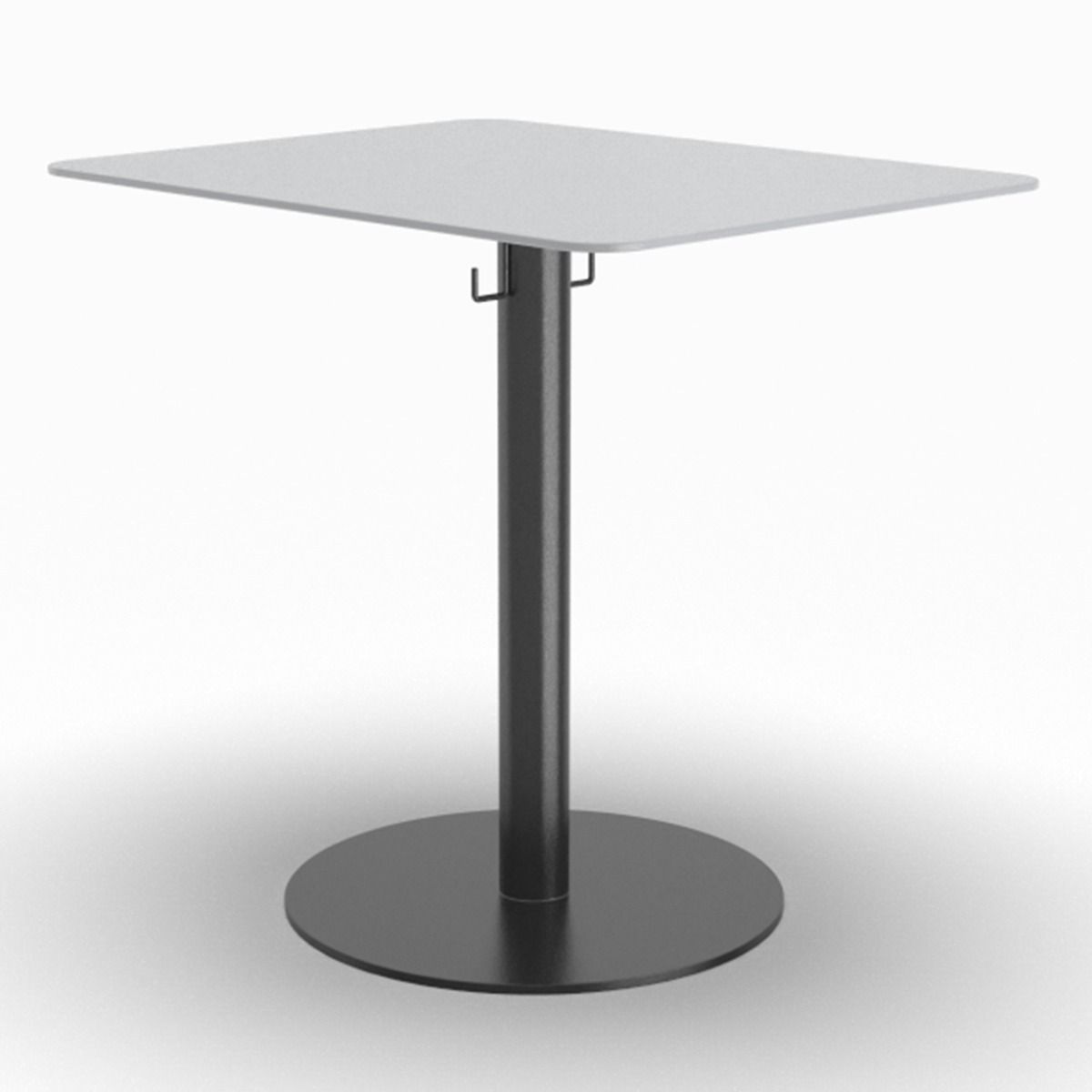 Solid Aluminum 30" Square Dining Table, Silver, with Charcoal Gray ...