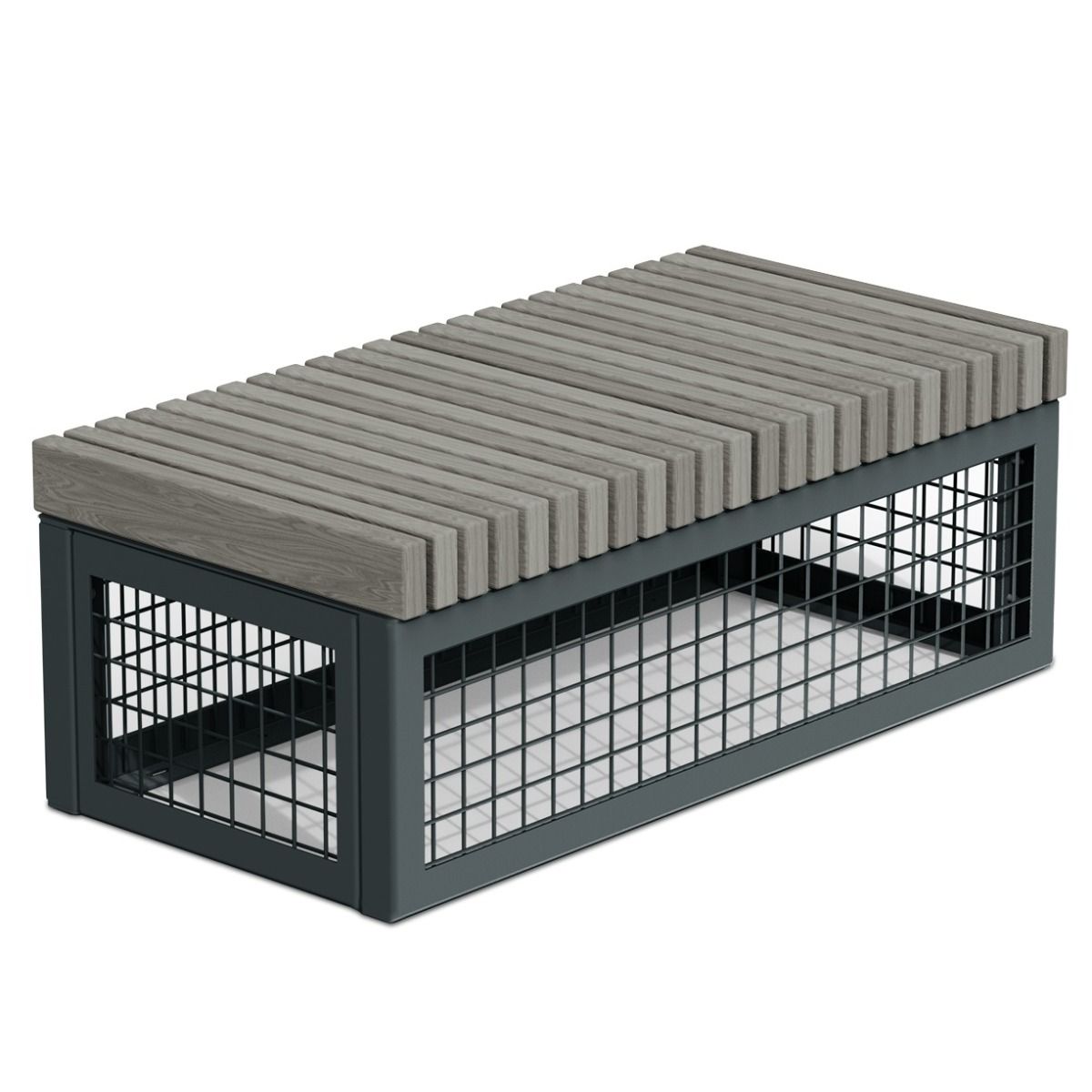 Anova Canyon Edge Recycled Plastic Gabion-Style 4' Linear Bench | CE1848R