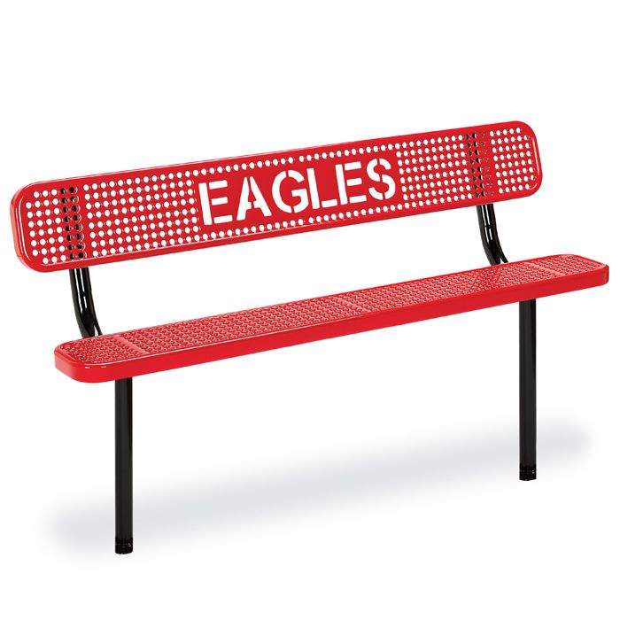 Victory 6' Perforated Steel Custom Bench, Traditional Edge, Inground ...