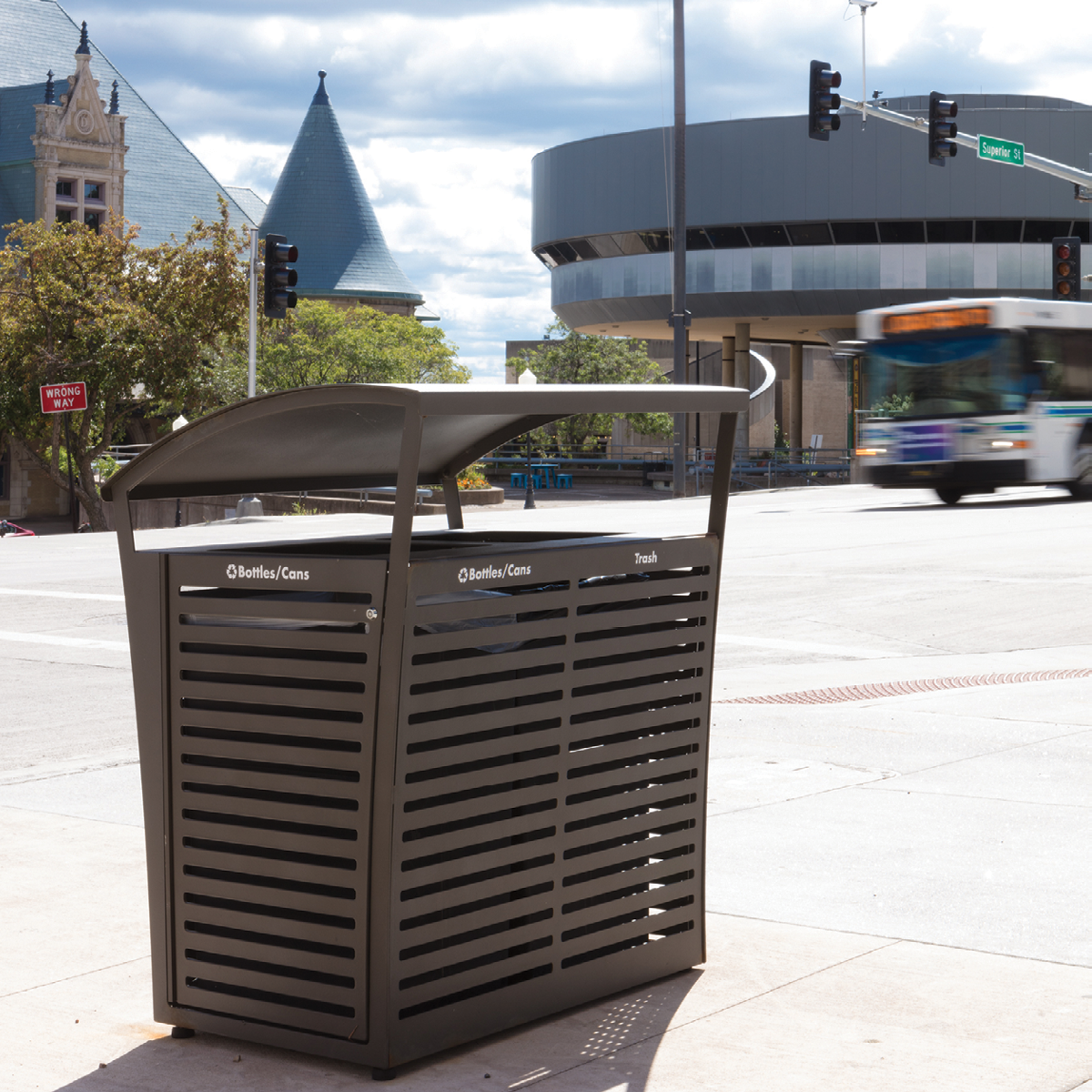 Anova Exposition 70 Gal Trash Receptacle/Recycler, Side Doors | LEX70