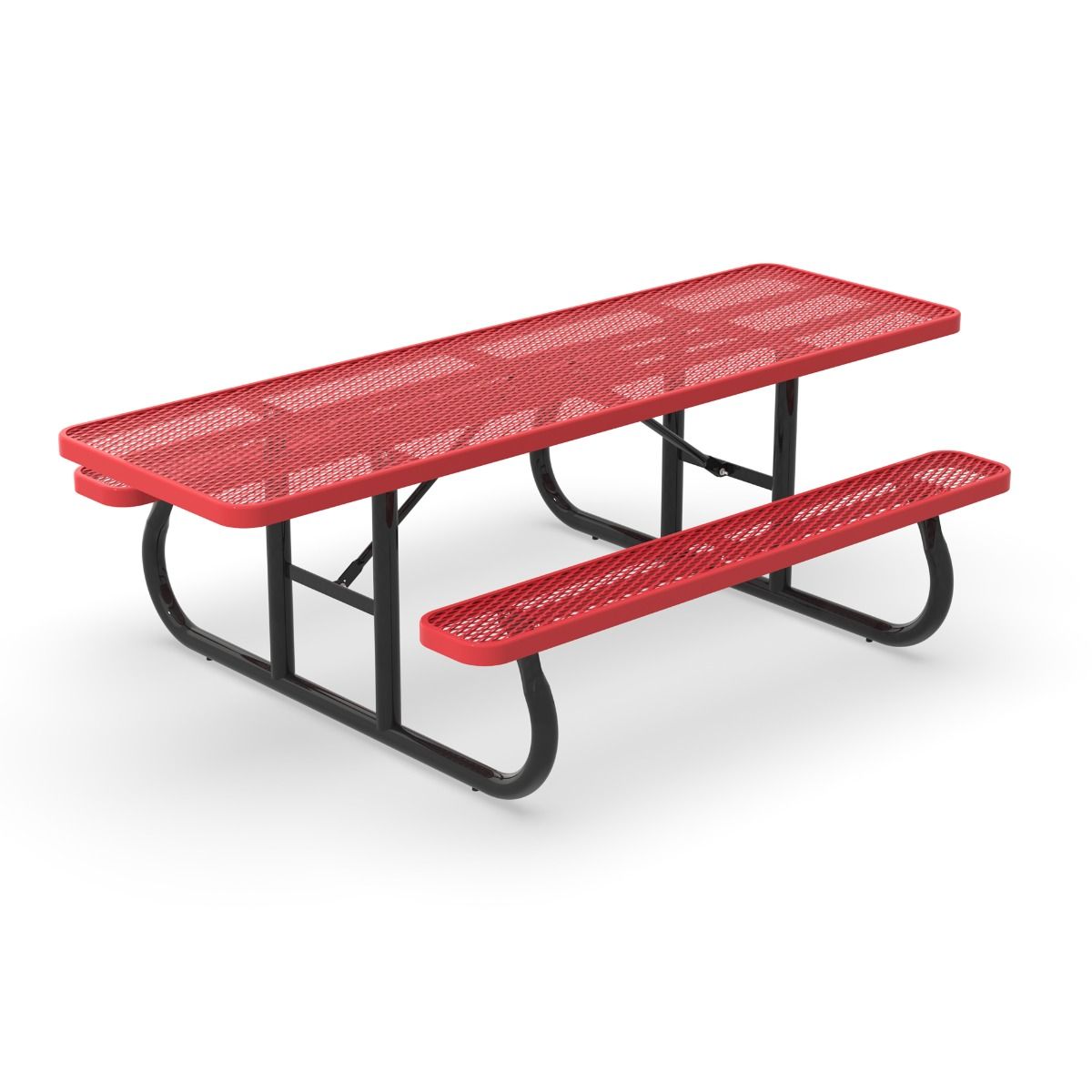 8' Rectangular Expanded Steel Dual End ADA Table, Portable Frame