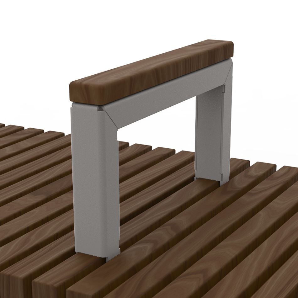 Anova Infinity Steel Armrest with Thermory Cap for 2' Wide Flat Benches ...