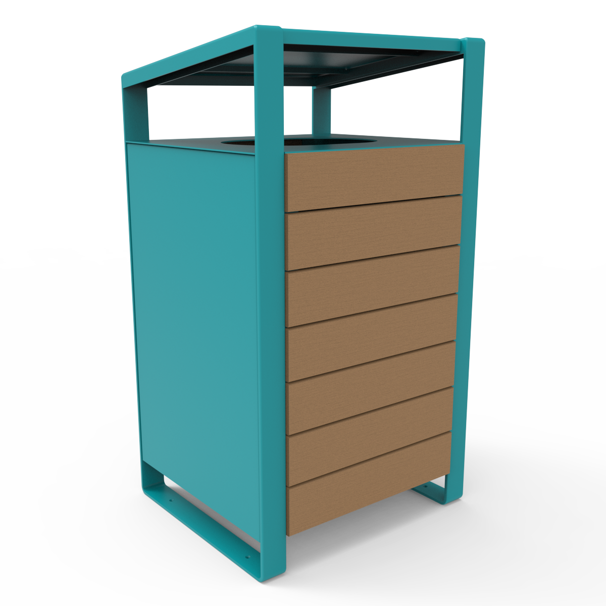 Anova Vibe 45 Gallon Recycled Plastic Trash Receptacle with Bonnet Top ...