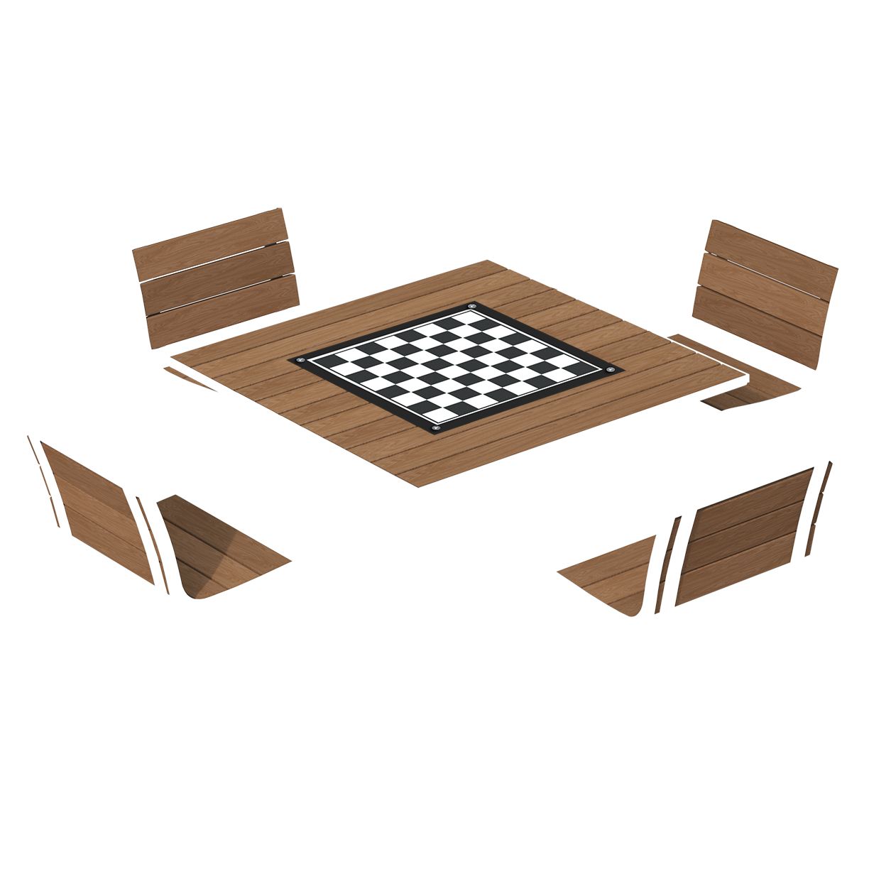 Anova Beacon Hill Thermory Game Table, 4 Swivel Seats | BH1840ST-GT