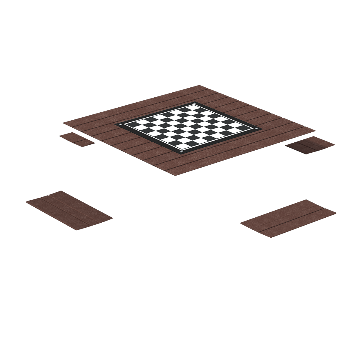 Anova Beacon Hill Recycled Plastic Game Table, 4 Flat Seats | BH1841R-GT