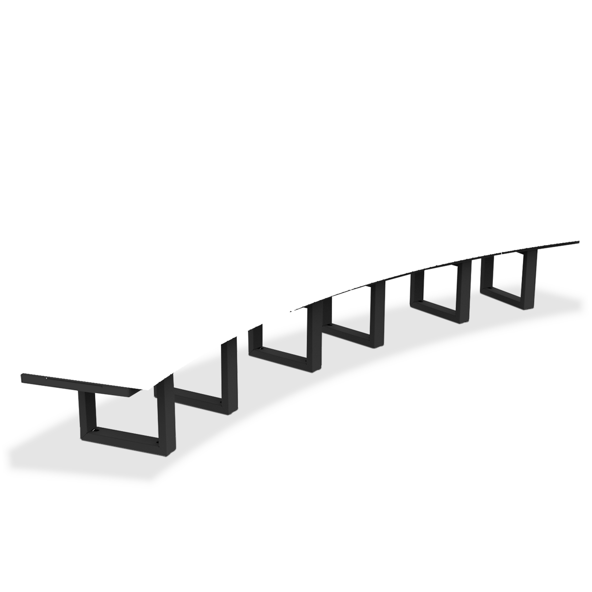 Anova Infinity 2' Curved 1230 Recycled Plastic Flat Bench, Powder Coat ...