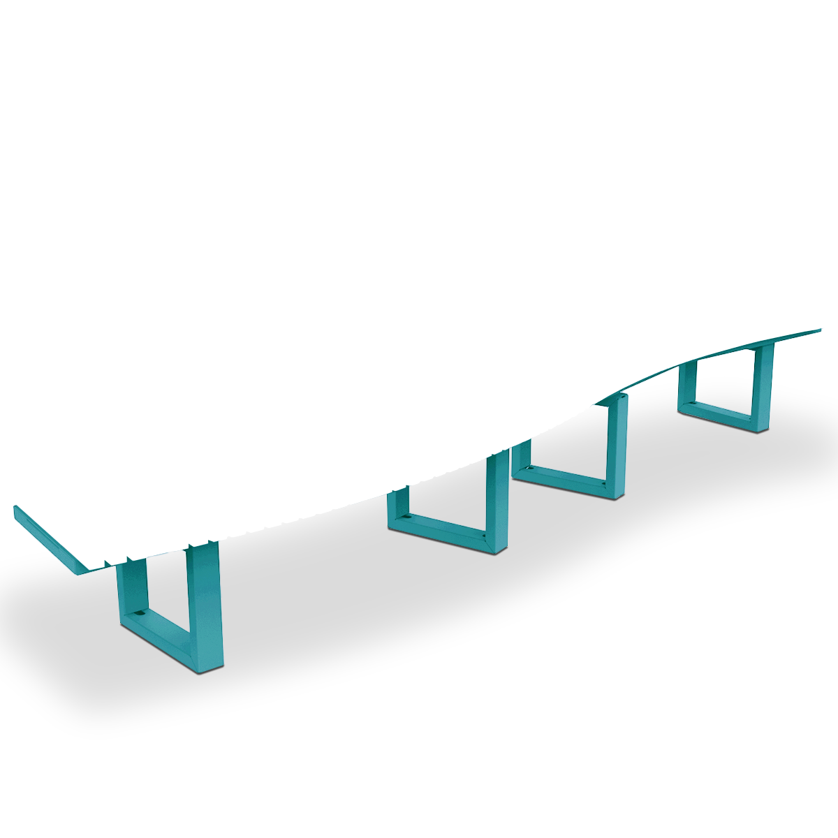 Anova Infinity 2' Serpentine R12 Thermory Flat Bench, Powder Coat Frame ...