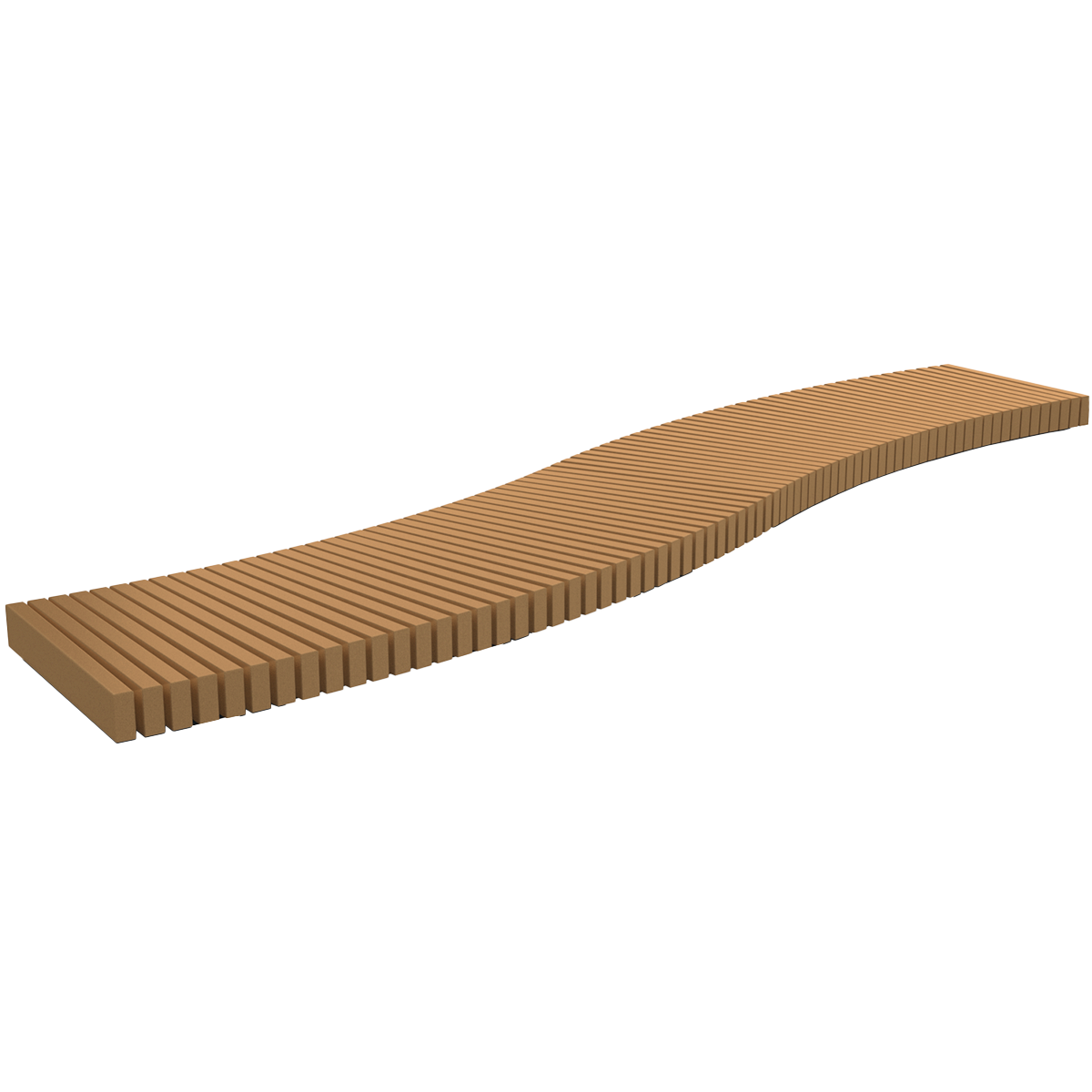 Anova Infinity 2' Serpentine R12 Recycled Plastic Flat Bench, Powder ...