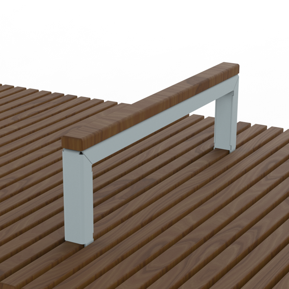 Anova Infinity Steel Armrest with Thermory Cap for 4' Wide Flat Benches ...