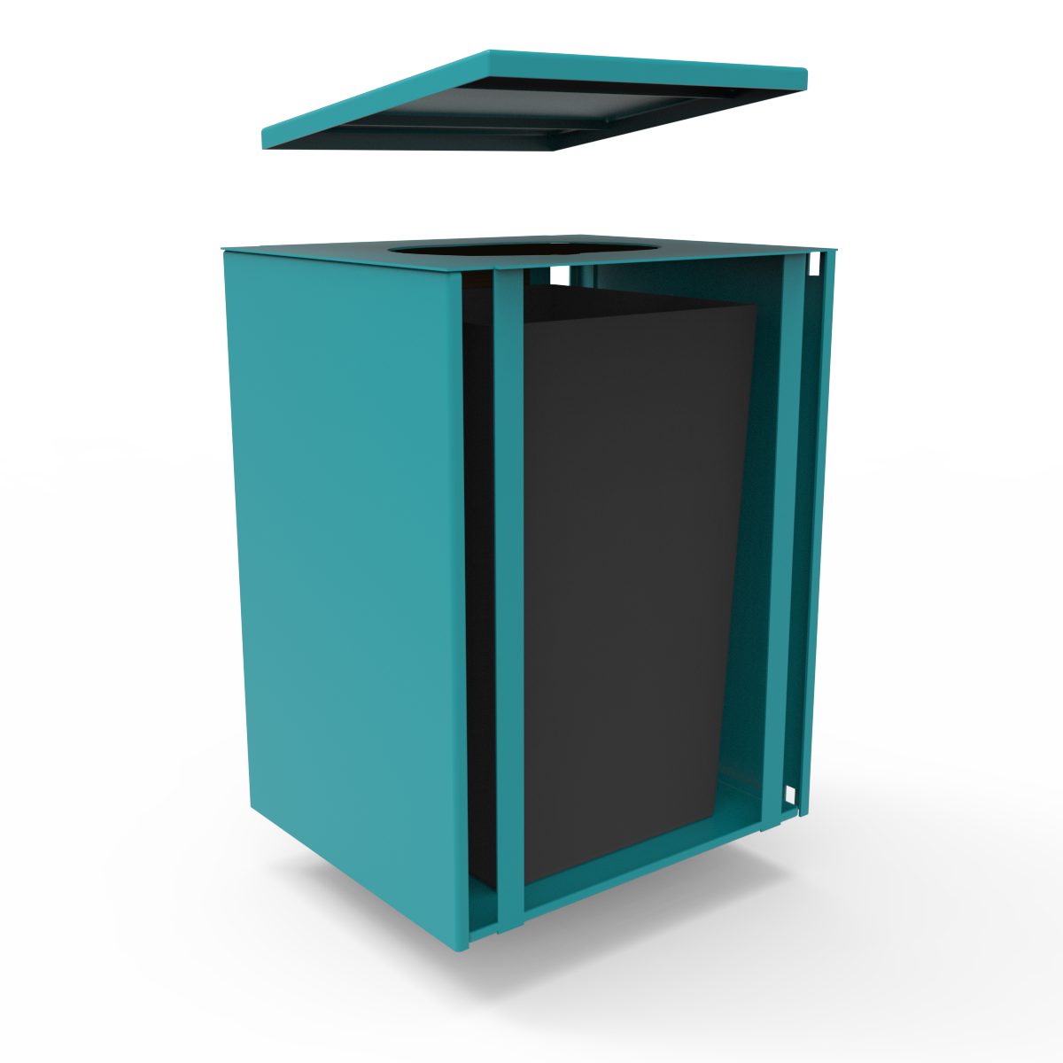 Anova Vibe 45 Gallon Recycled Plastic Trash Receptacle with Bonnet Top ...