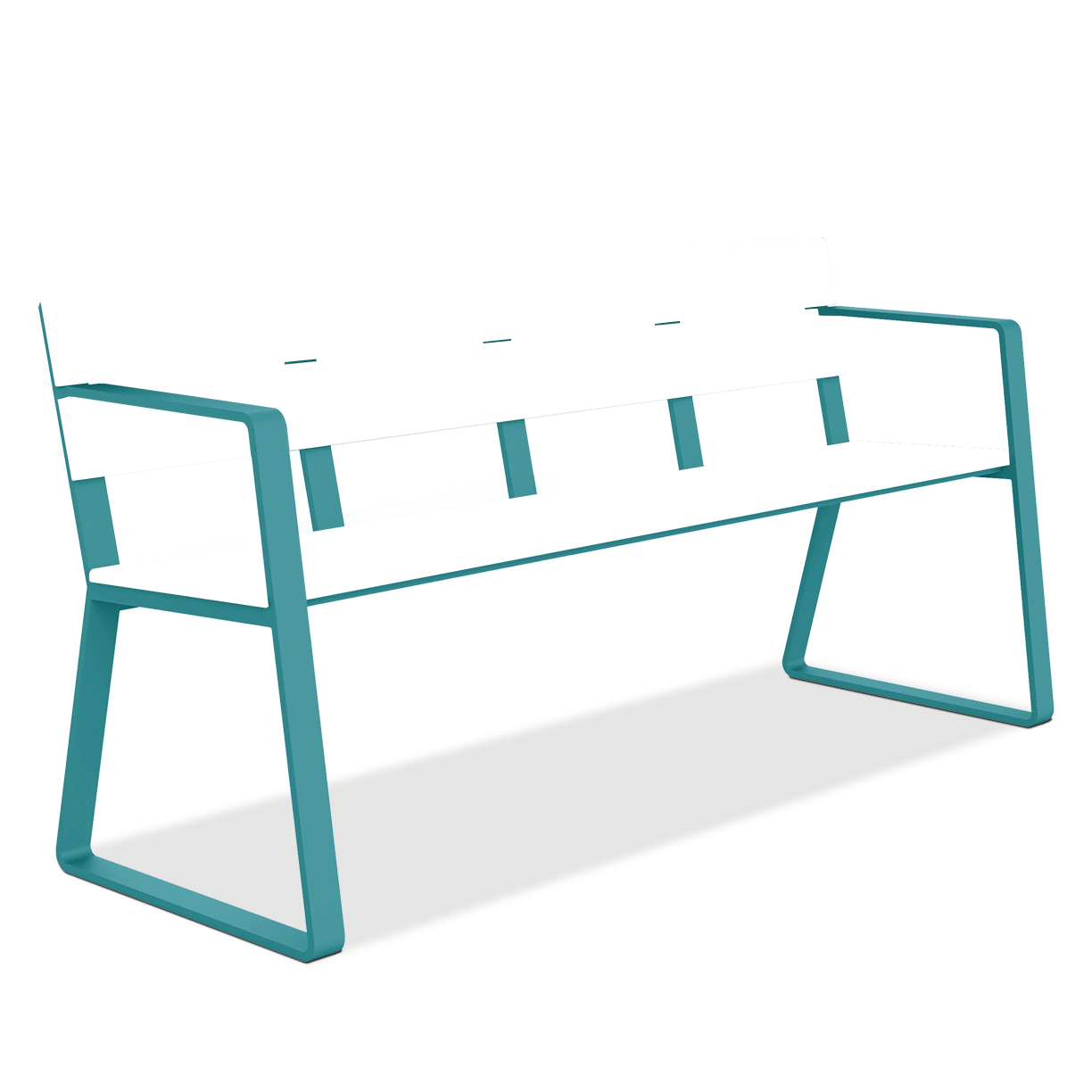 Anova Vibe 5 1/2' Recycled Plastic Contour Bench with Armrests | RLA80R